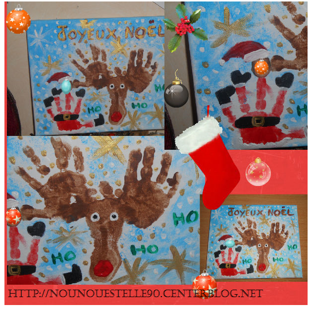 Le tableau de noel empreintes
